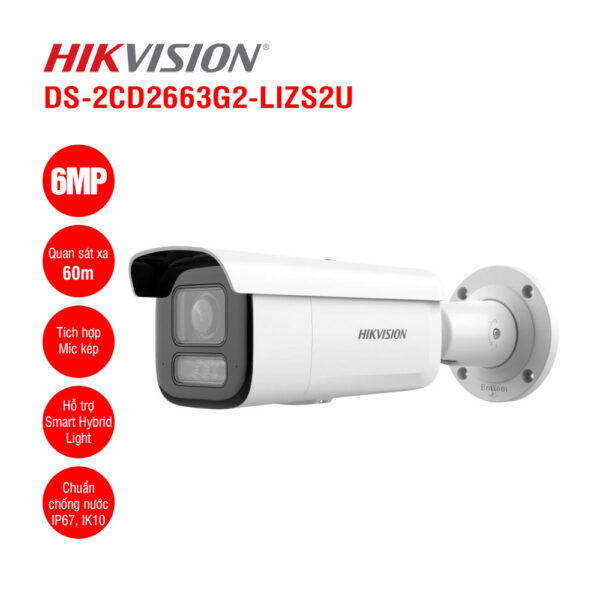 Camera IP 6MP Hikvision DS-2CD2663G2-LIZS2U - SMNET