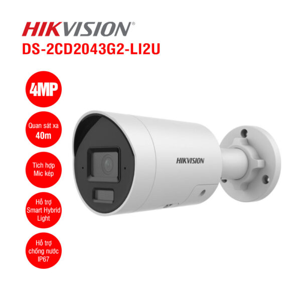 Camera IP thân trụ 4MP Hikvision DS-2CD2043G2-LI2U - SMNET